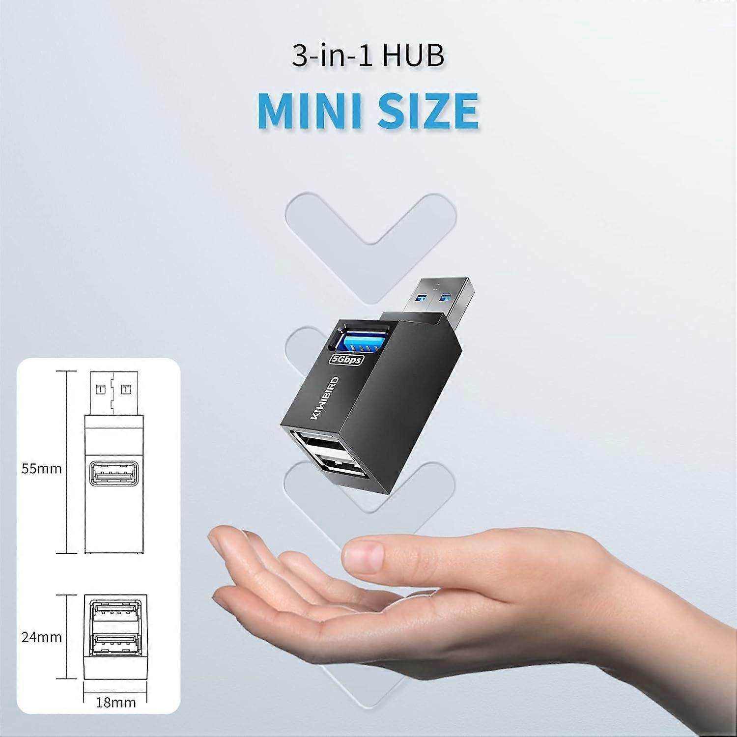 Mini USB Hub with Multiple USB Ports 1 x USB 3.0, 2 x USB 2.0, USB ...