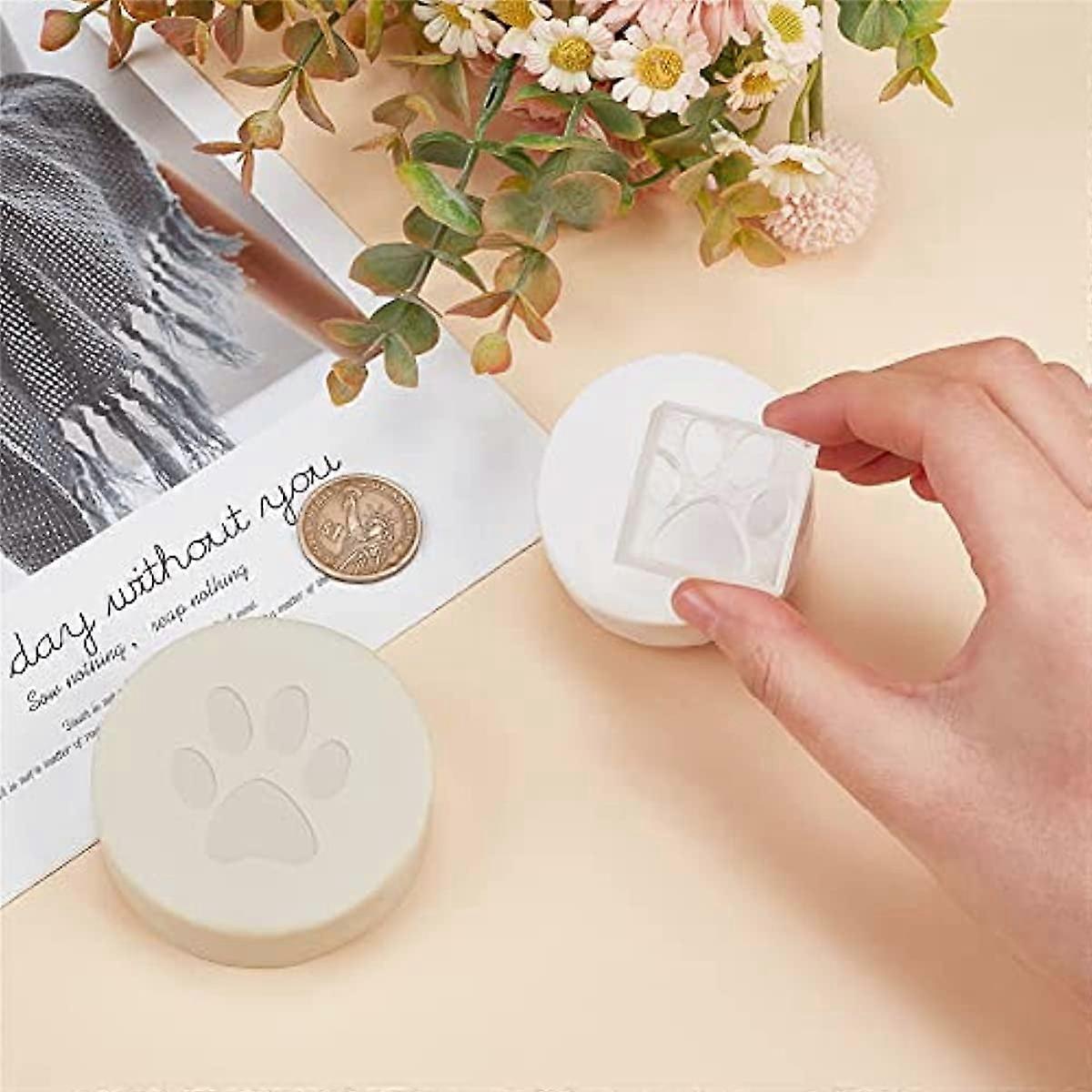1pc Handmade Soap Stamp Paw Print Acrylic Soap Stamp Letter Soap ...