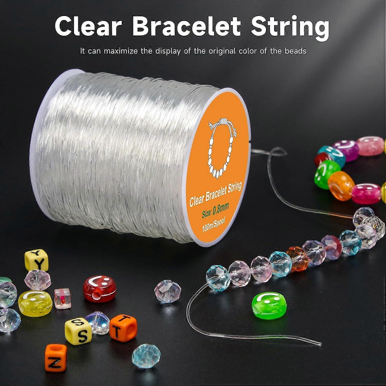 Bracelet Elastic Wire, 2 Rolls 0.5mm, 0.8mm Bracelet Elastic Wire for ...