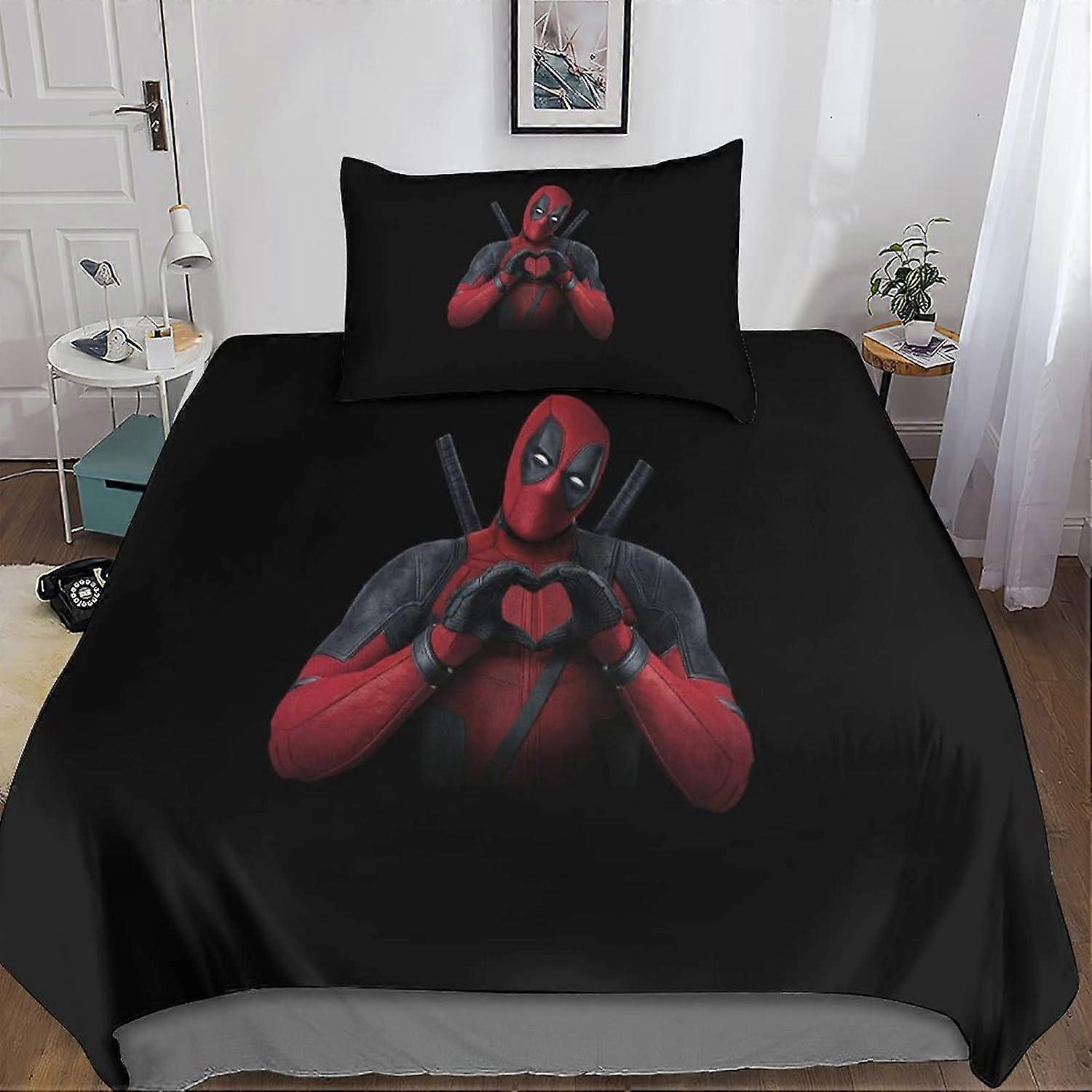 Deadpool Bedding Set 3D Printed Duvet Cover Pillowcase, 2 Piece Bedding ...
