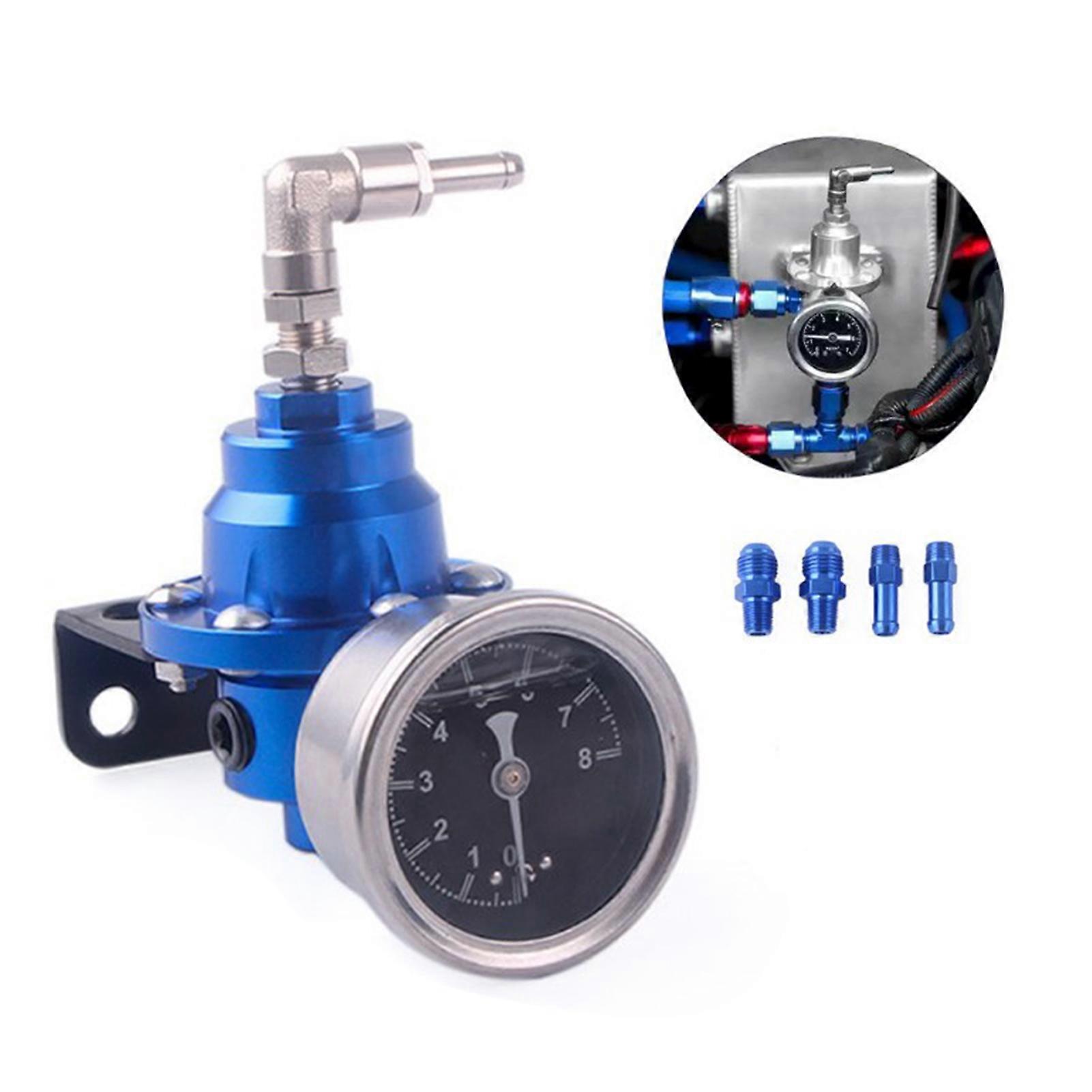 Universal Auto Fuel Pressure Regulator Supercharger With Gauge Kit ...