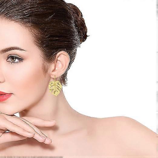 Plant Leaf Earrings - Palm Leaf Drop Earrings - Vintage Monstera Leaves Earring - Jewelry Gift ...