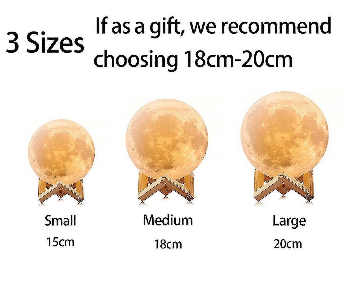 Moon Lamp Led Lighting 3d Printed 16 Colors Moon Light 15cm With Remote ...