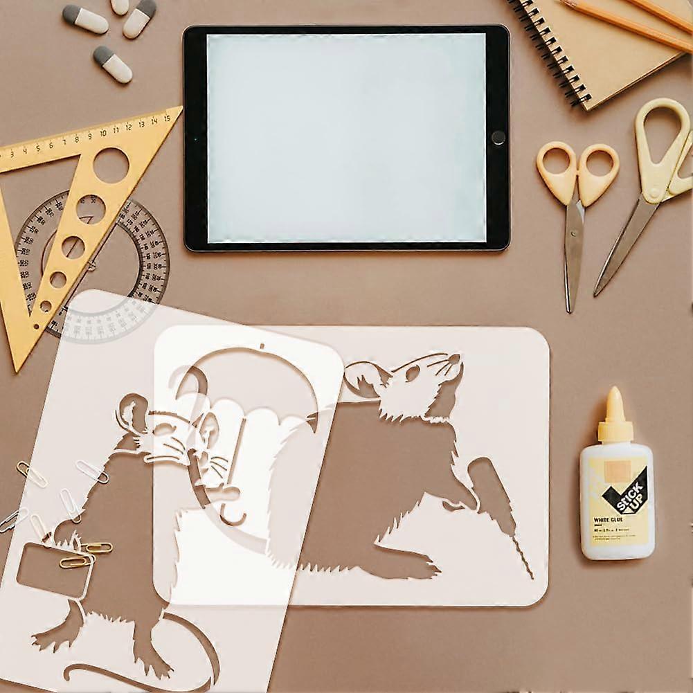 6 PCS Banksy Rat Painting Stencil 8.3x11.7inch Reusable Banksy Love Rat ...