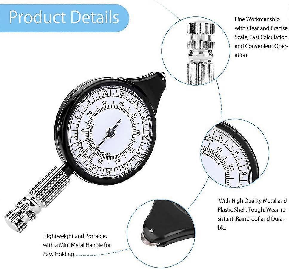 Outdoor Map Measurer, Portable Aluminium Alloy Mini Map Measurer Wheel ...