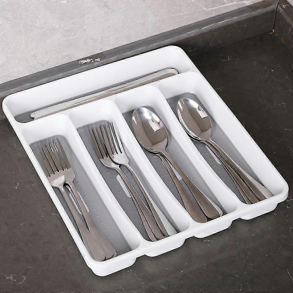 Classic Small Silverware Tray White 5-compartments Icons Help Sort ...