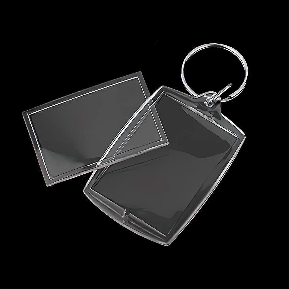 10PCS Clear Keyring Acrylic Photo Key Chain Picture Frame Blanks DIY ...