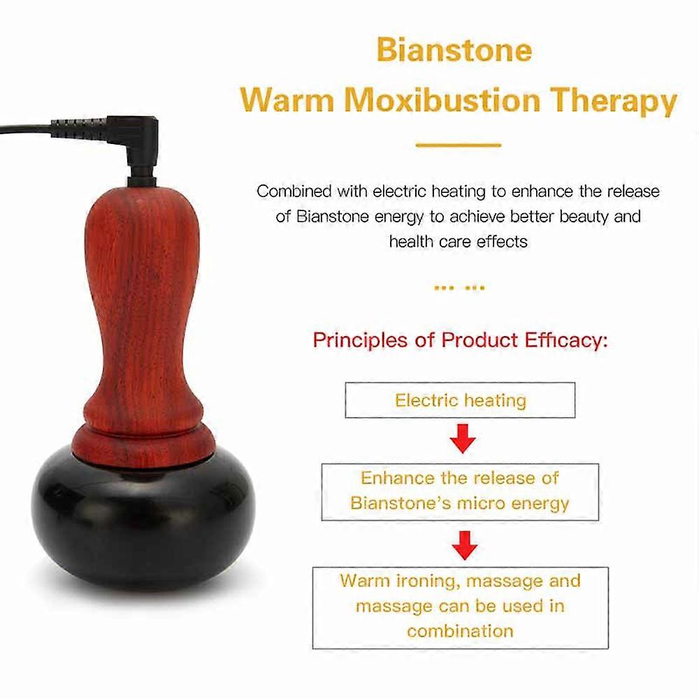 Hot Stone Electric GuaSha Massager Natural Stone Needle Skin Scraping ...