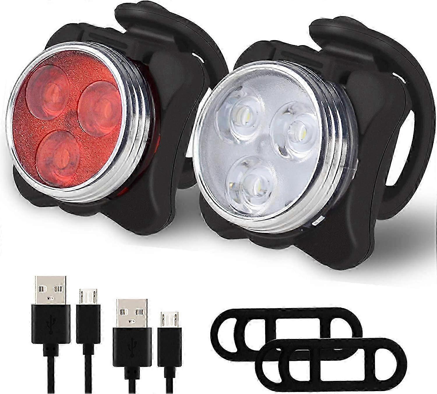 Bike Light Set, Super Bright USB Rechargeable Bike Light, Waterproof ...