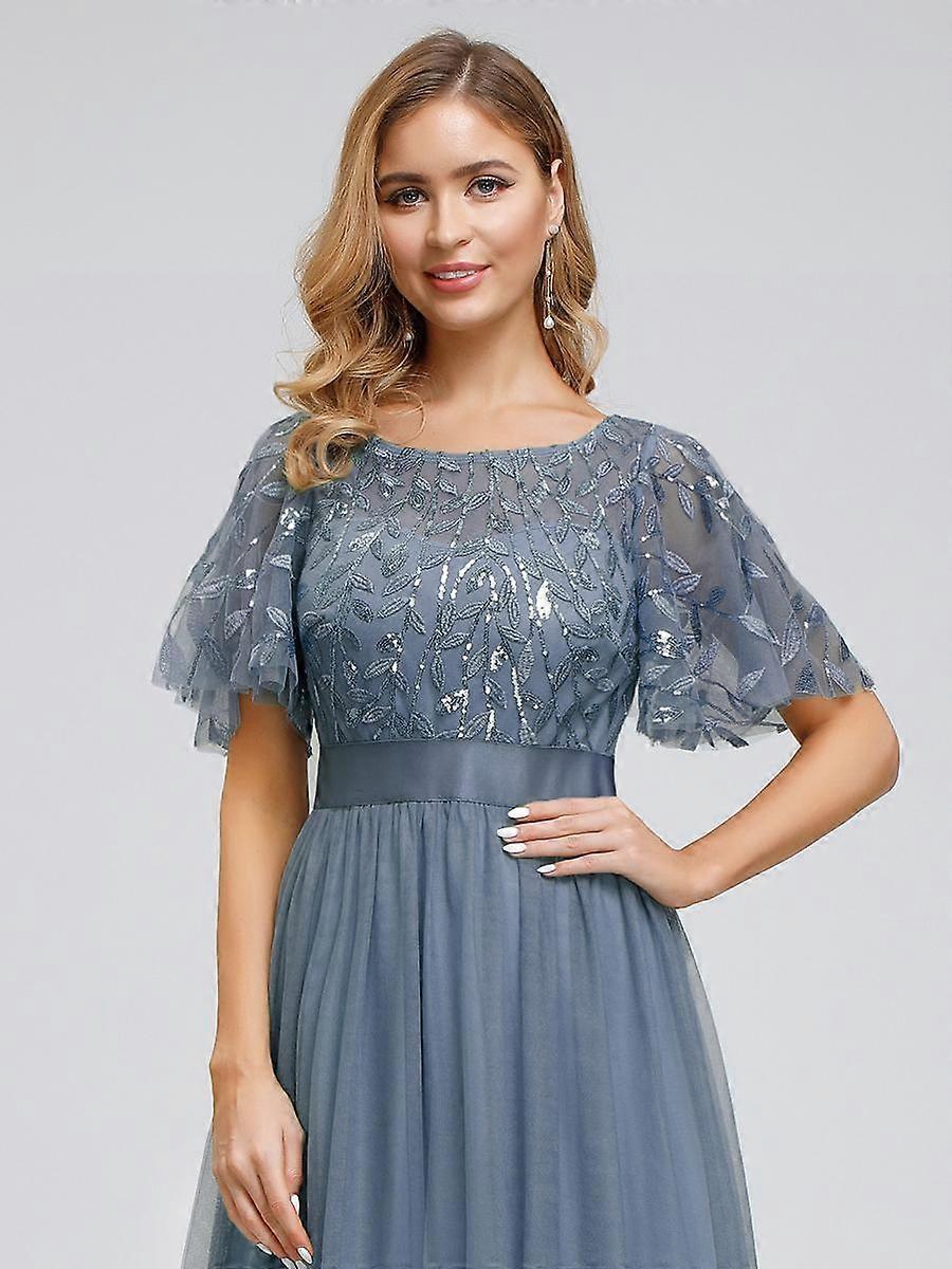 Ever-Pretty Sequin Print Floor-length Waist Embroidery Evening Prom ...