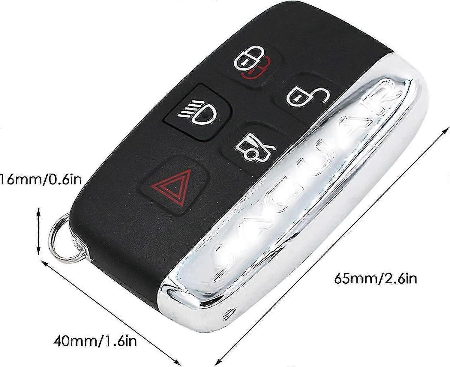 5 Button Remote Car Key Shell Case Replacement For Jaguar Xe Xf Xj Xk ...