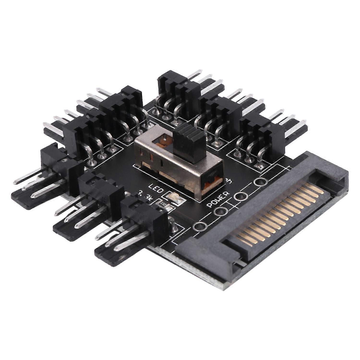 Multi Way Splitter Cooler Cooling Fan Hub PC Computer SATA 1 to 8 3pin ...