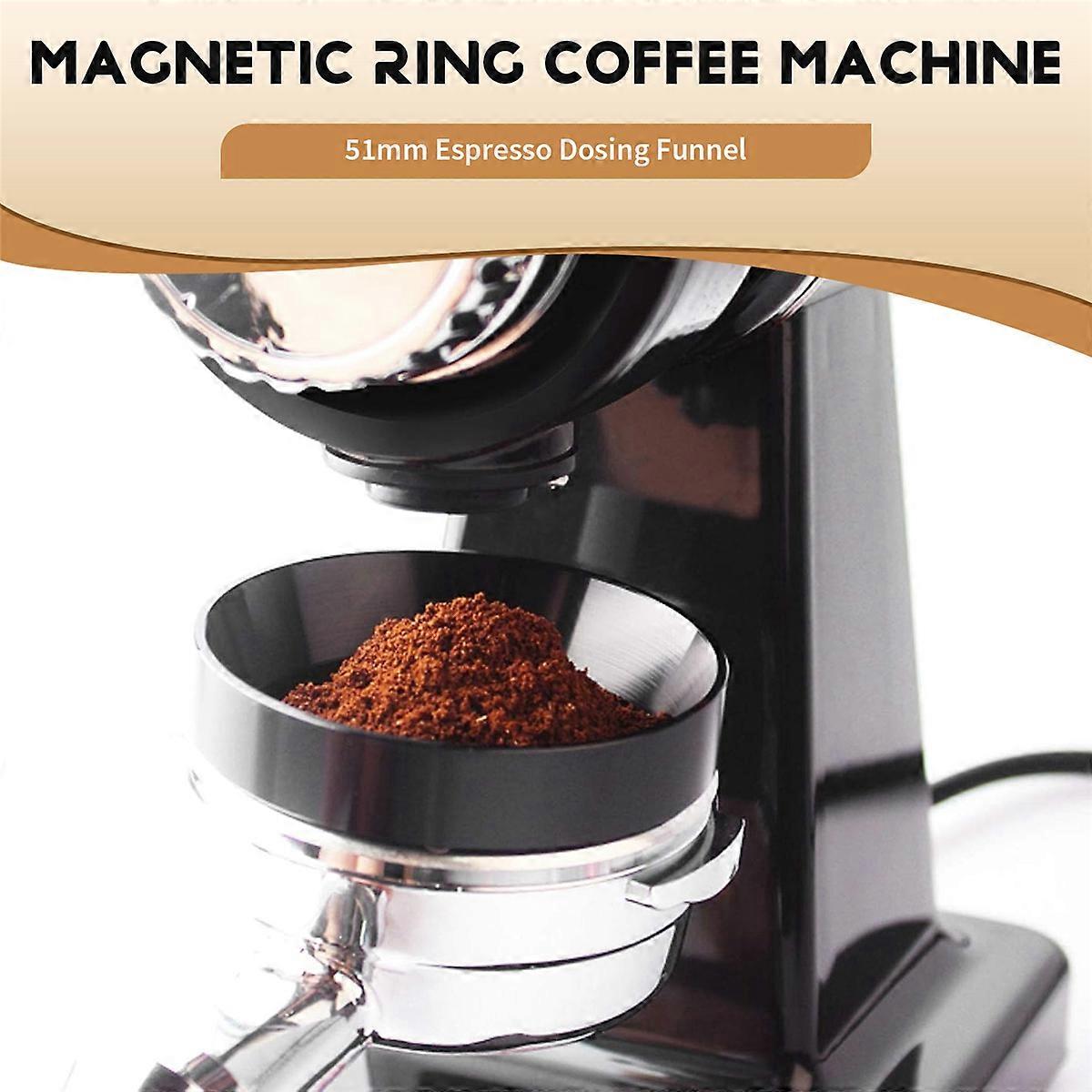 Espresso Dosing Funnel, Magnetic Ring Coffee Machine Accessories Brewing Coffee Tamper Powder ...