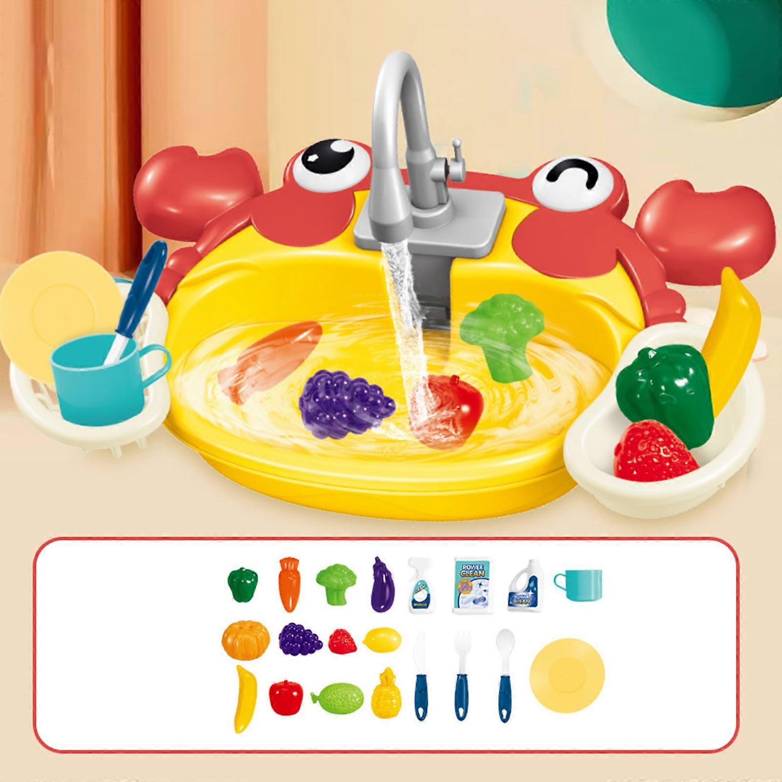 Electric Circulating Water Play Sink Toy Set for Kids Pretend Play ...
