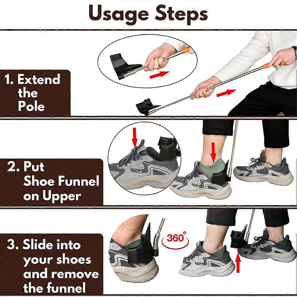 Shoe Horn Long Handle for Seniors, Extended Foot Shoe Funnel | Fruugo UK