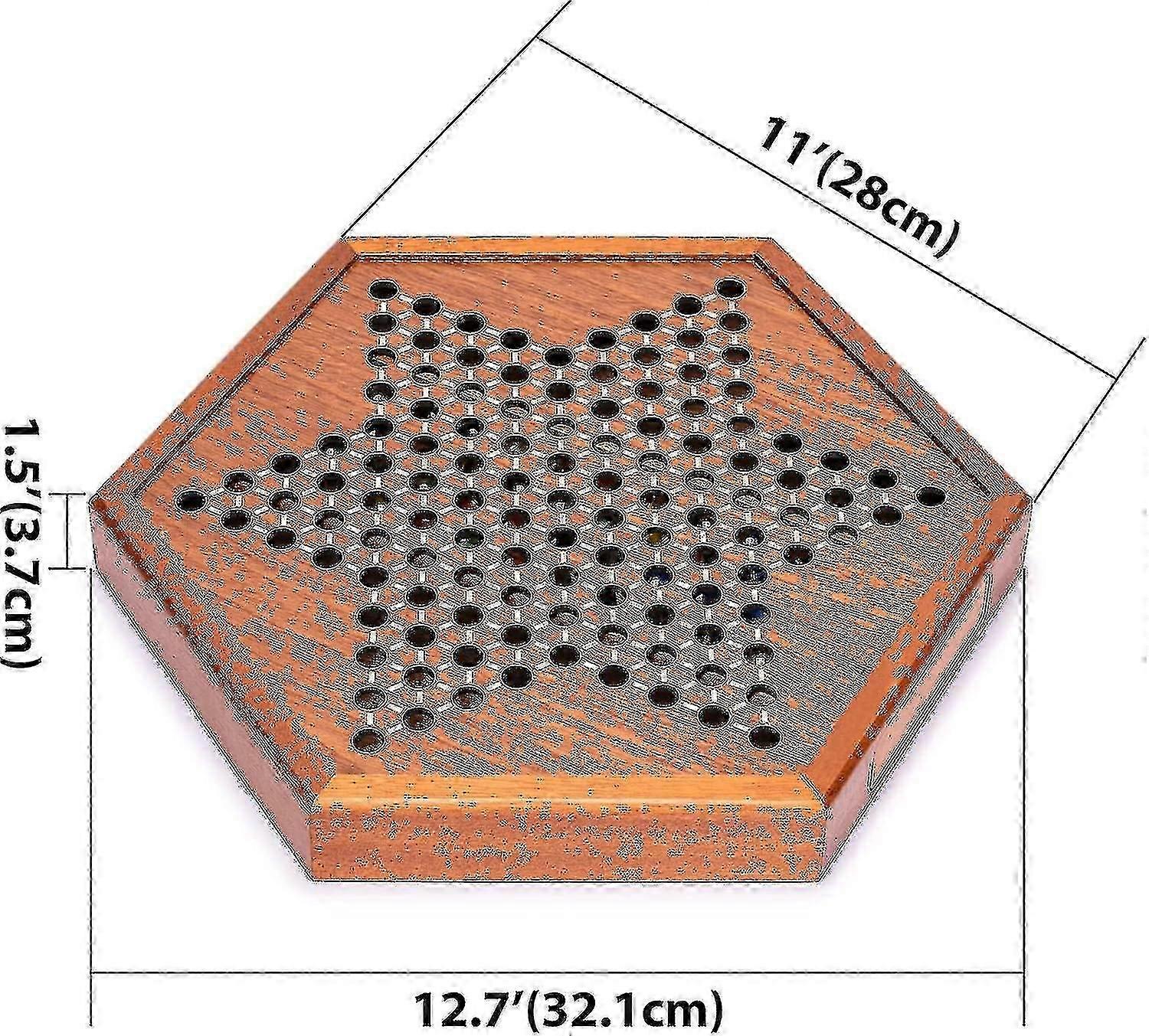 Wooden Chinese Checkers Halma Board Game Set - 32.2 Centimeters - With ...