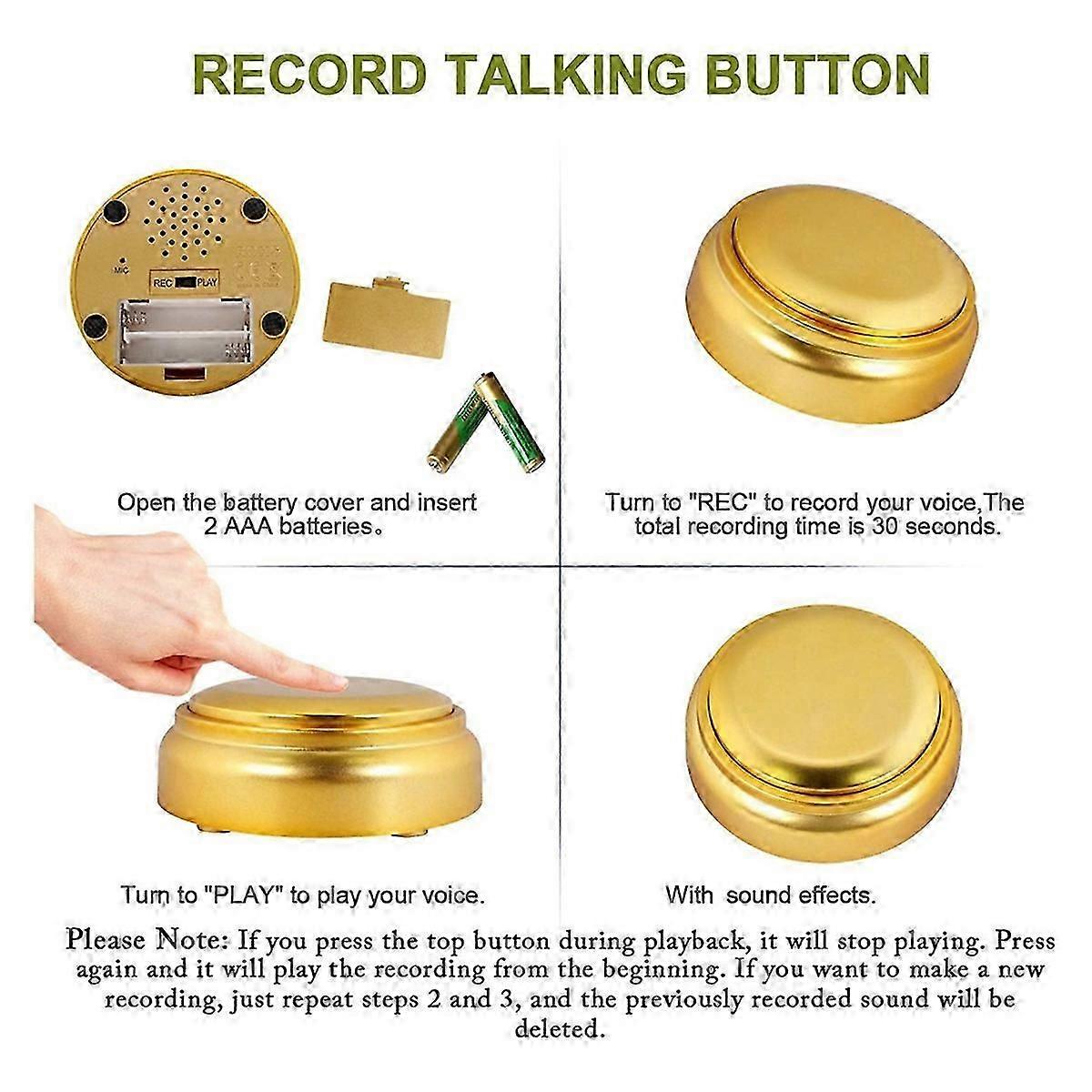 Easy Talking Button Recordable Sound Talking Buttonx | Fruugo UK