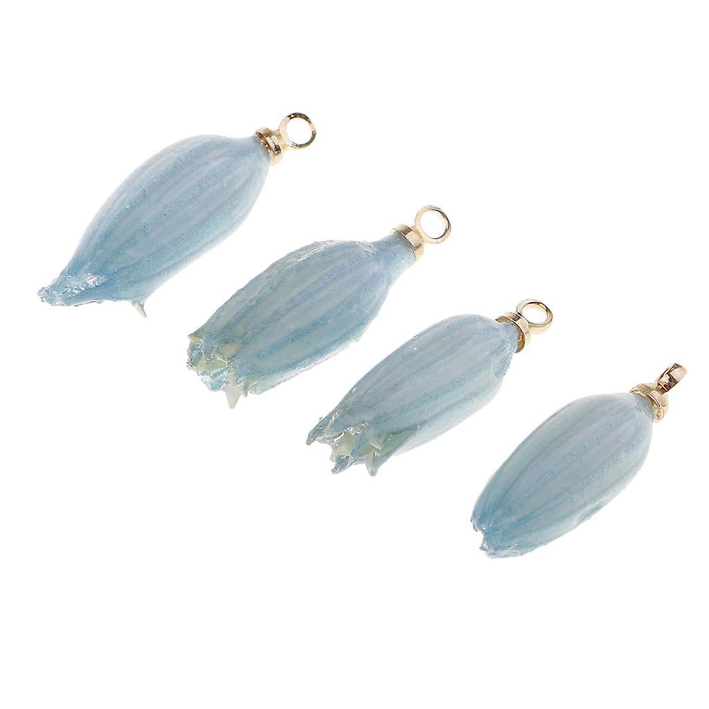 4 Pieces Resin Dried Flower Charms DIY Earring Jewelry Making light ...