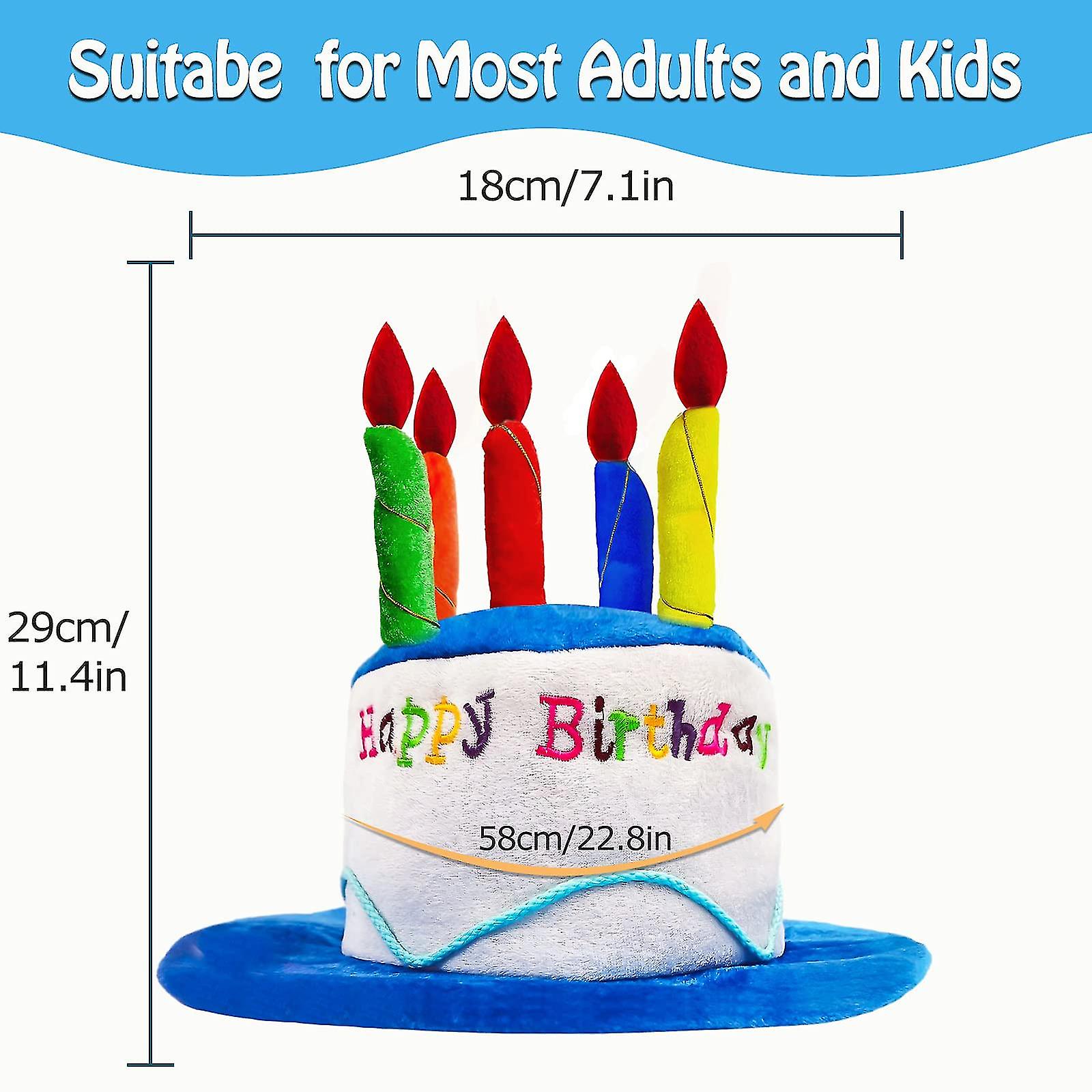 Happy Birthday Hat,plush Happy Birthday Cake Hat With Multicolor ...