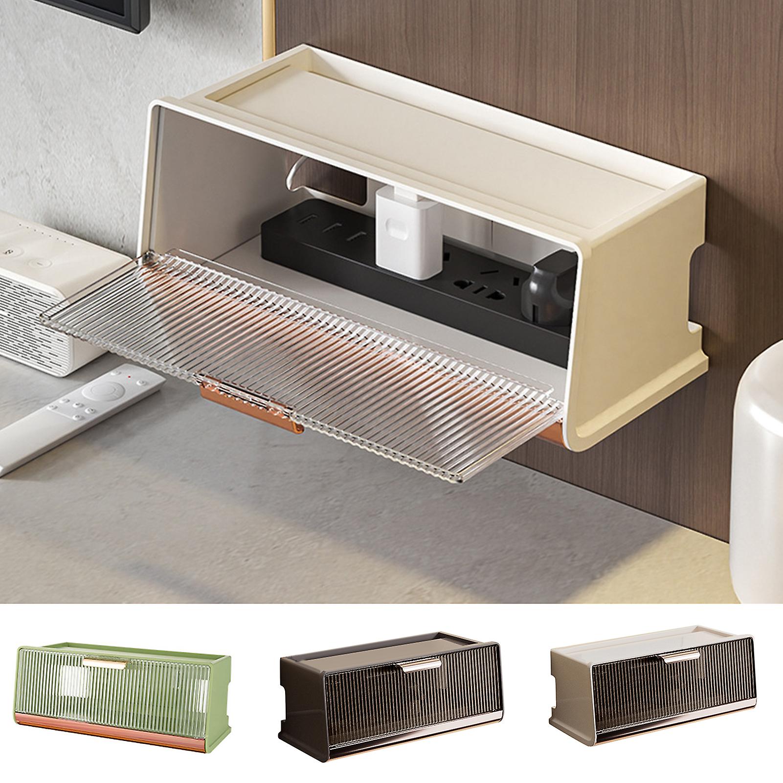 Router Storage Box Wall Mounted Transparent Large Capacity Wifi ...