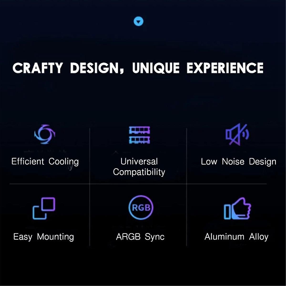 Computer Ram Memory Module Cooler Pc Ddr4 Ddr5 Overlock Dual Argb Sync Pwm Fans Aluminium Rgb