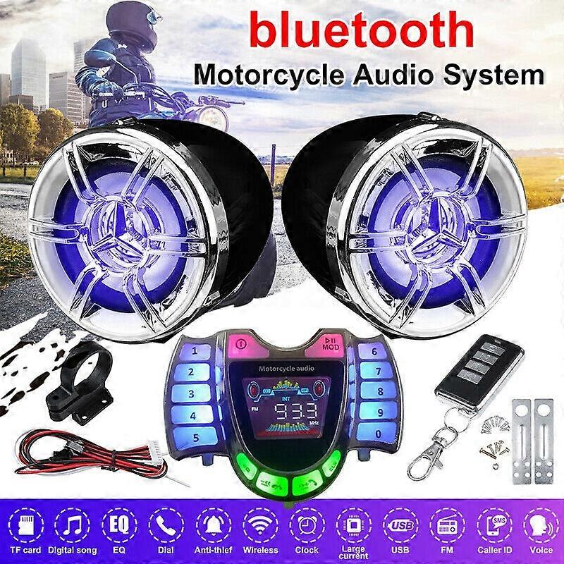 Motorcycle Stereo Speakers Wireless Bluetooth MP3 Player Waterproof FM ...