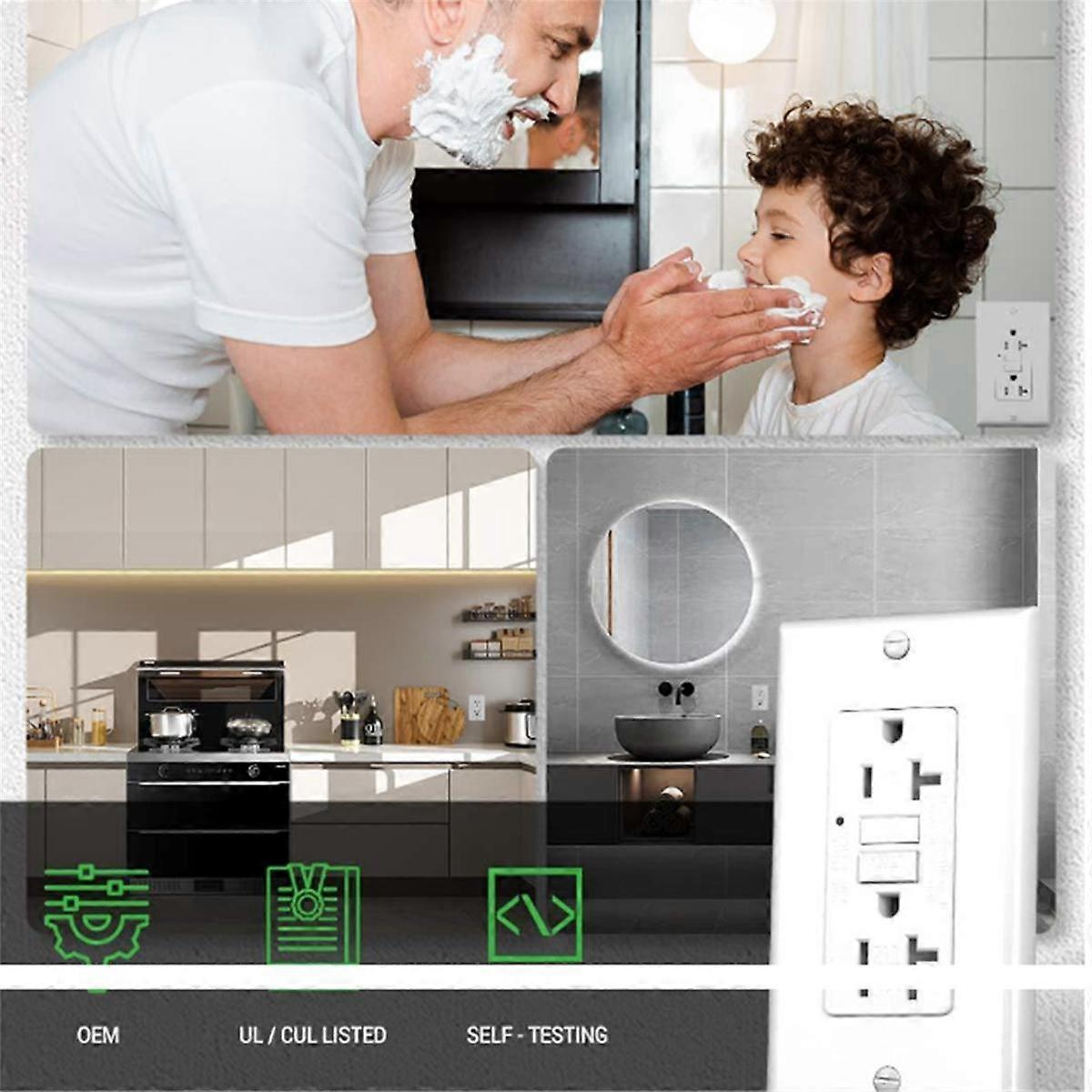 GFCI Outlet 20A, GFI Electrical Receptacle with LED Indicator, 20A ...