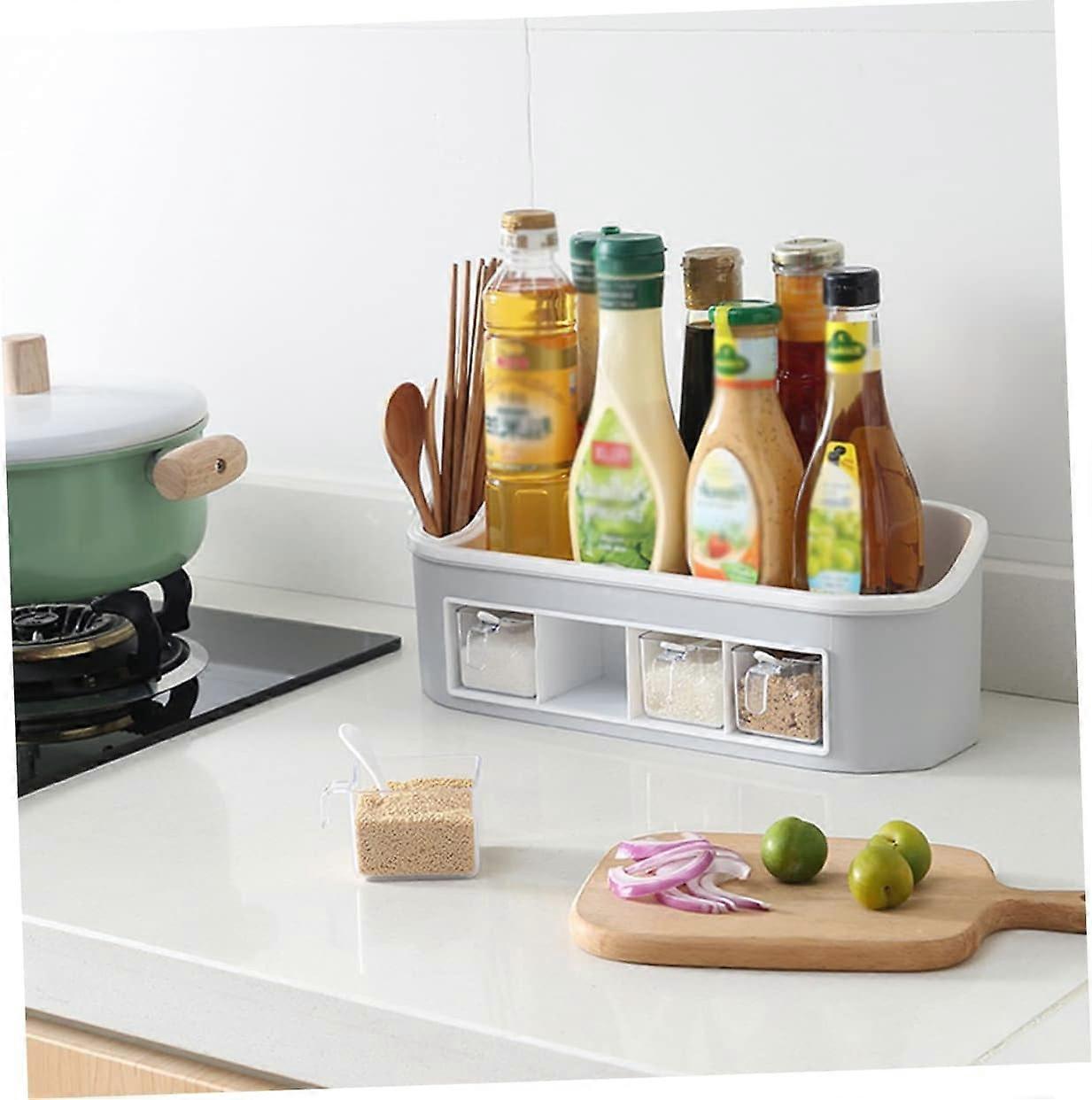 Seasoning Box Rack Plastic Storage Box Sauce Container Storage Shelves ...