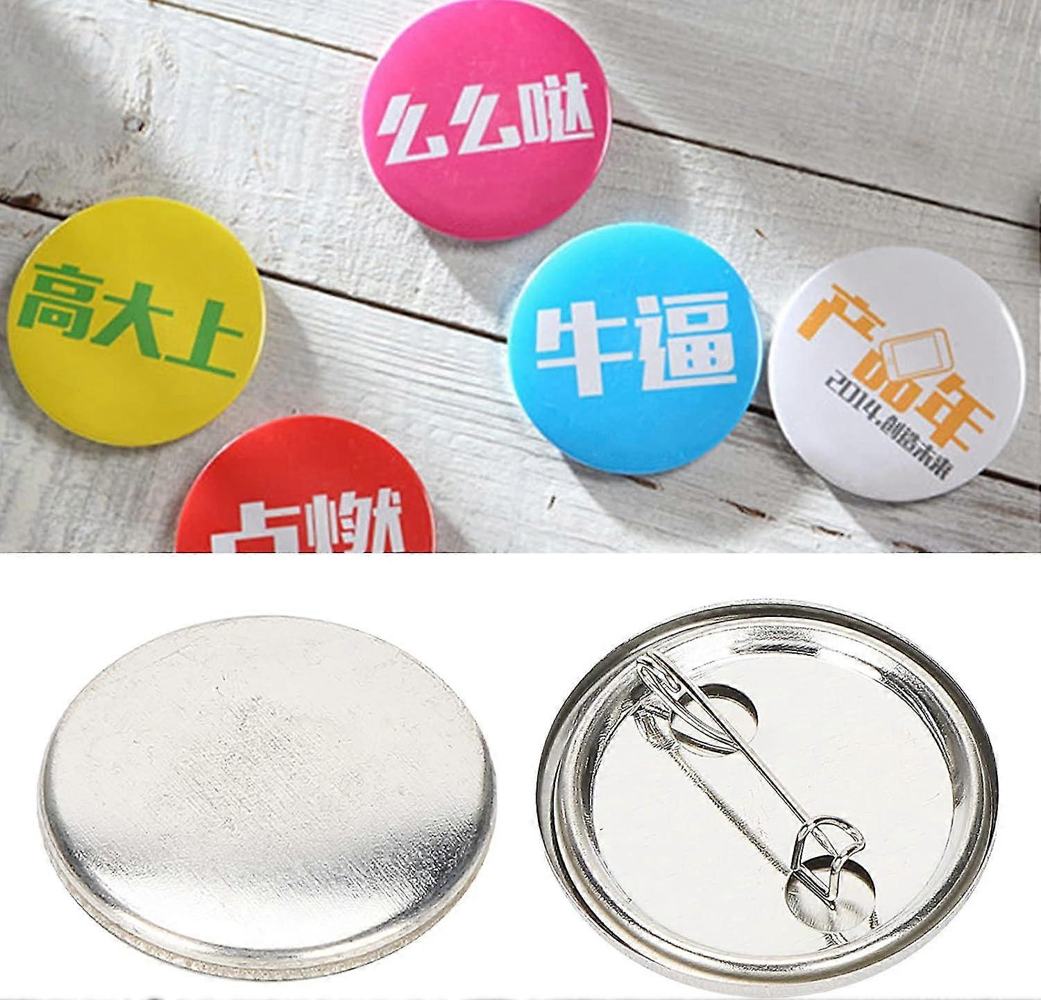 100pcs Metal Button Badges with Safety Pin Set Round Badge Button Parts ...