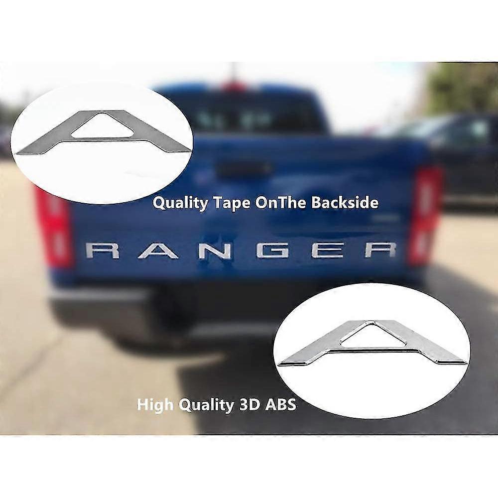 tailgate insert letters for ford ranger 2019 2020, emblems (silver ...