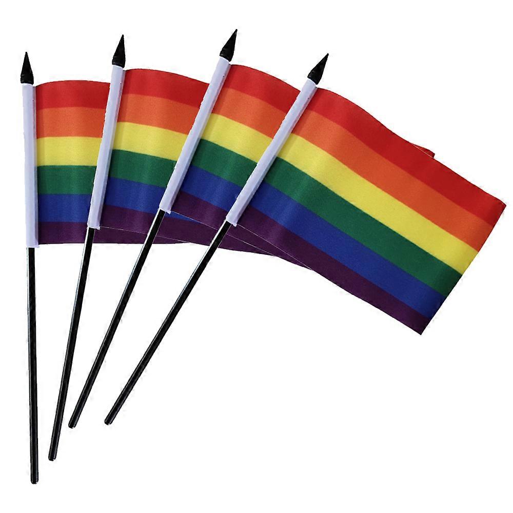 50 Pack Rainbow Pride flag Small Mini Flag Hand Held Flag Stick Flag ...