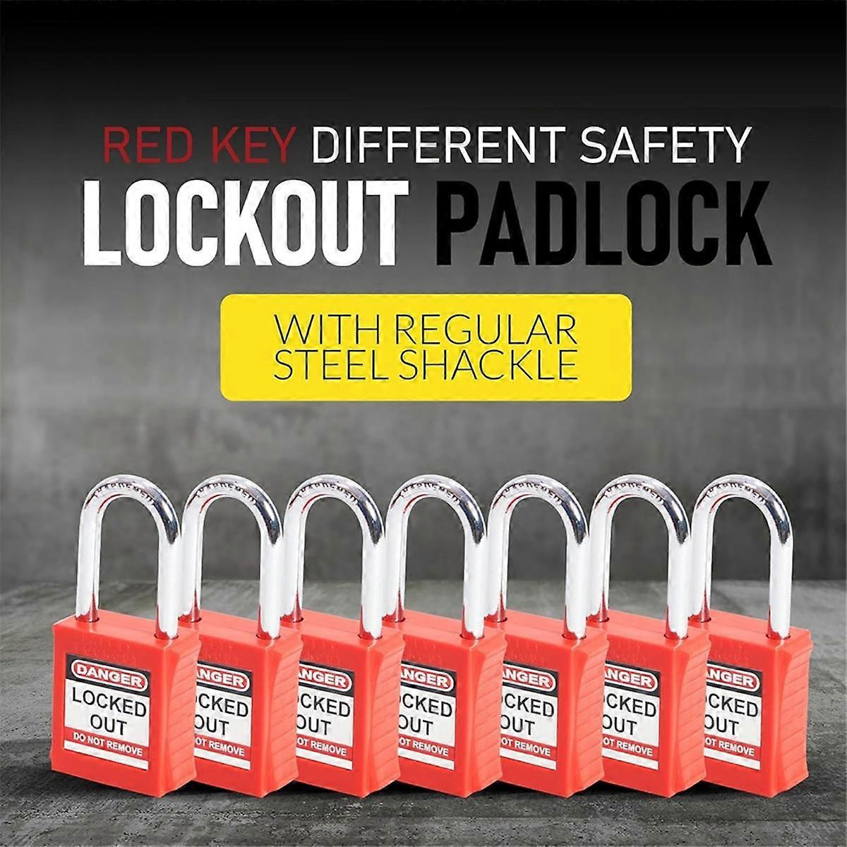 Lockout Tagout Lock Set - 7 Red LotoLocks, Lock Out Keyed Different ...