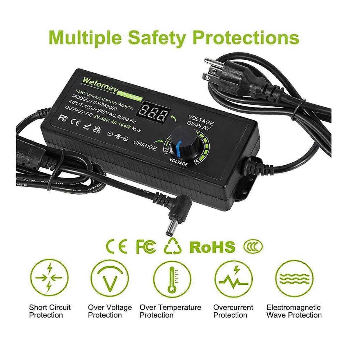 3-36V 4A 144W Universal Power Supply 3V 5V 6V 9V 12V 15V 18V 20V 24V 30V 36V Adjustable Variable ...