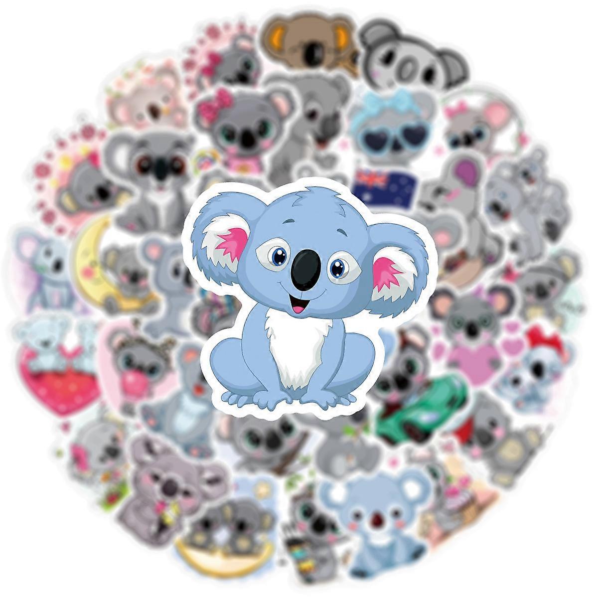 50 pcs Waterproof Cute Koala Bears Kawaii Stickers Bulk for Water ...