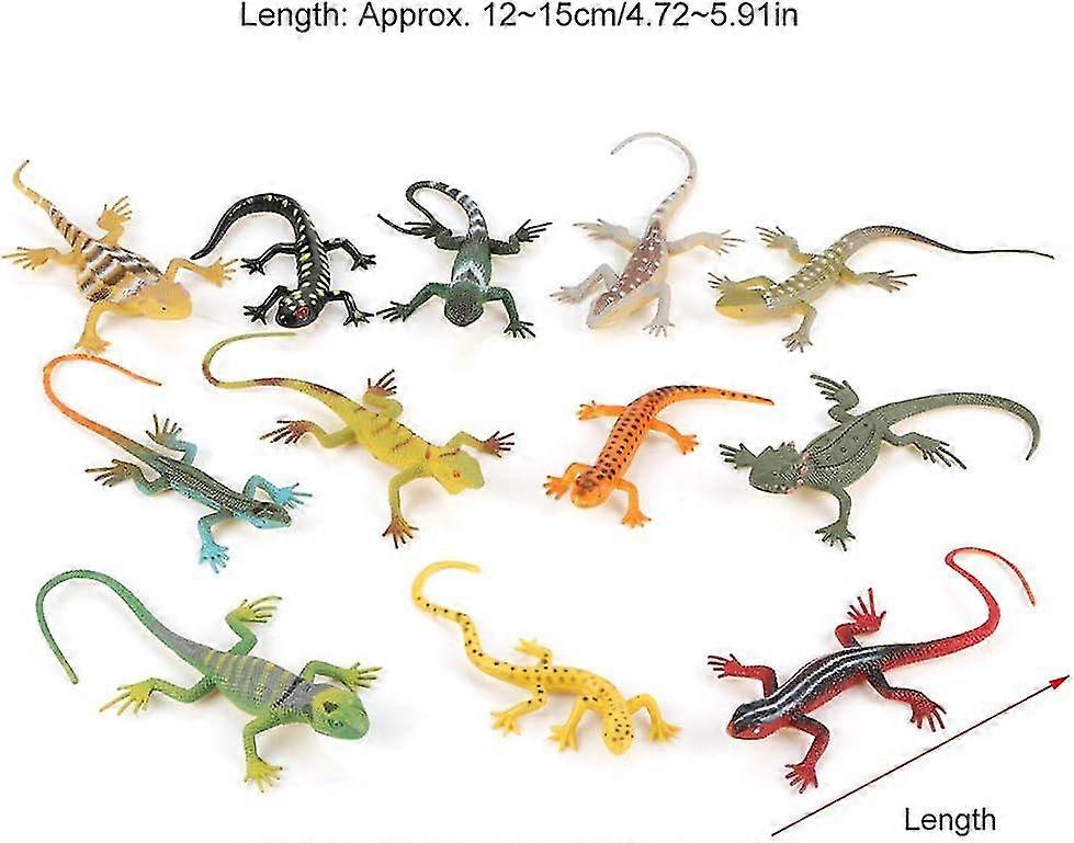 Pack Of 12 Lizard Figures Toy Set, Colourful Simulated Lizard Models ...