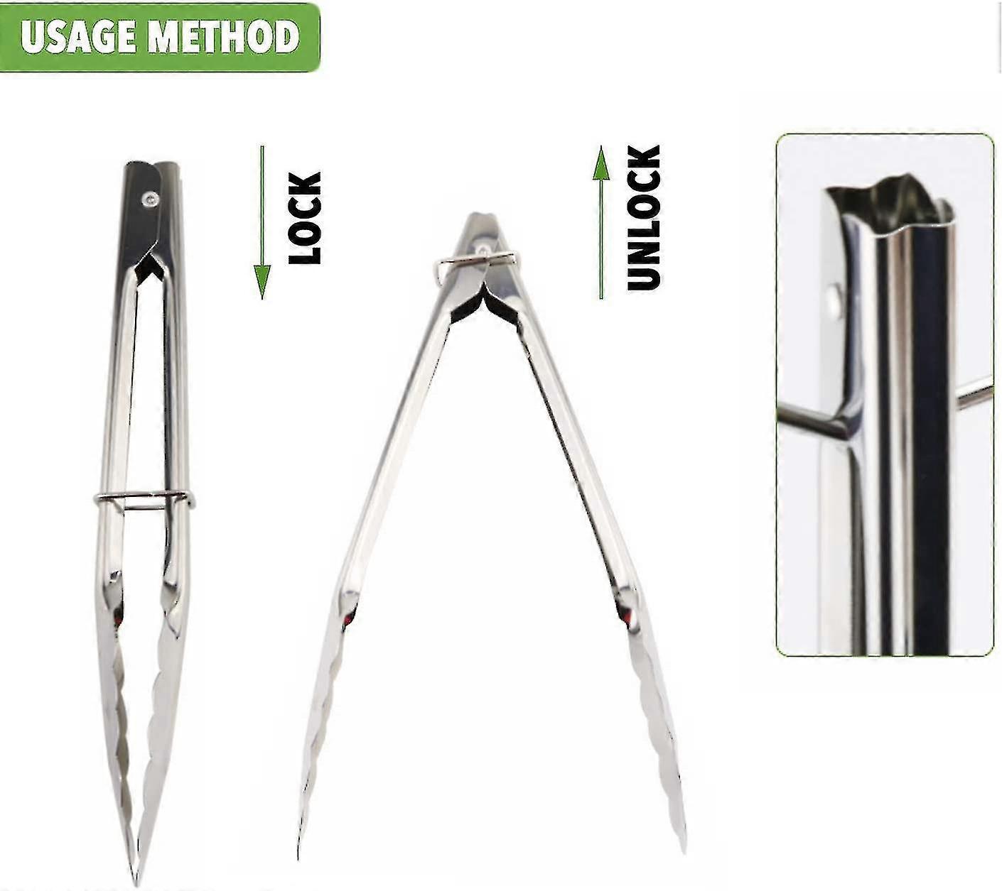 Small Stainless Steel Serving Tongs 9-inch Salad Tongs, Set Of 3 ...