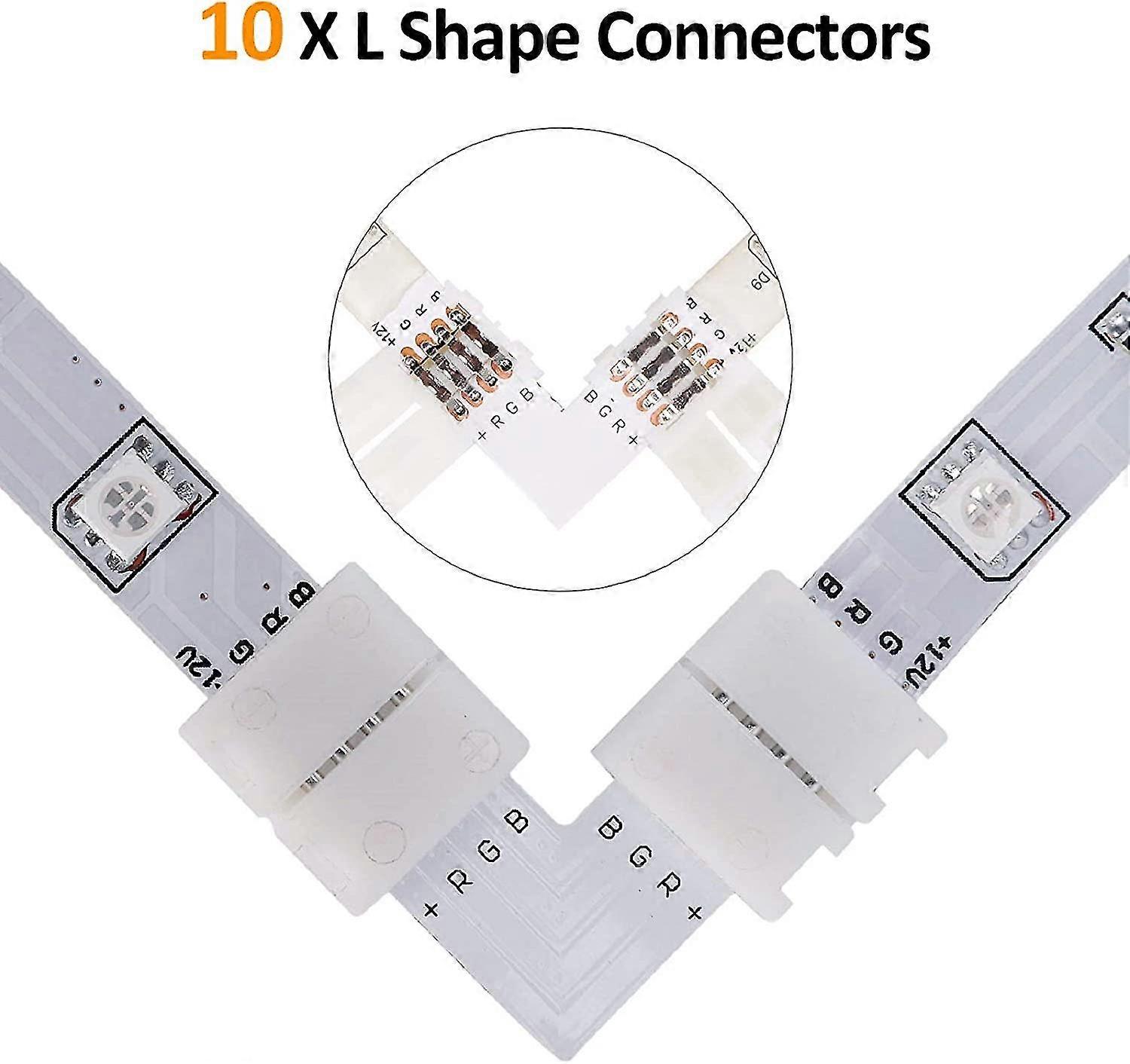 Led Connector, Includes 10 L-shaped Connectors, 2m Led Strip Extension ...