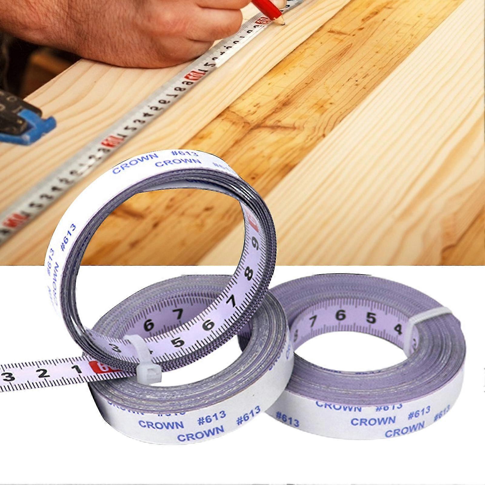 1/2/3/4/5/6m Self-adhesive Reverse Measuring Ruler Stainless Steel Tape ...