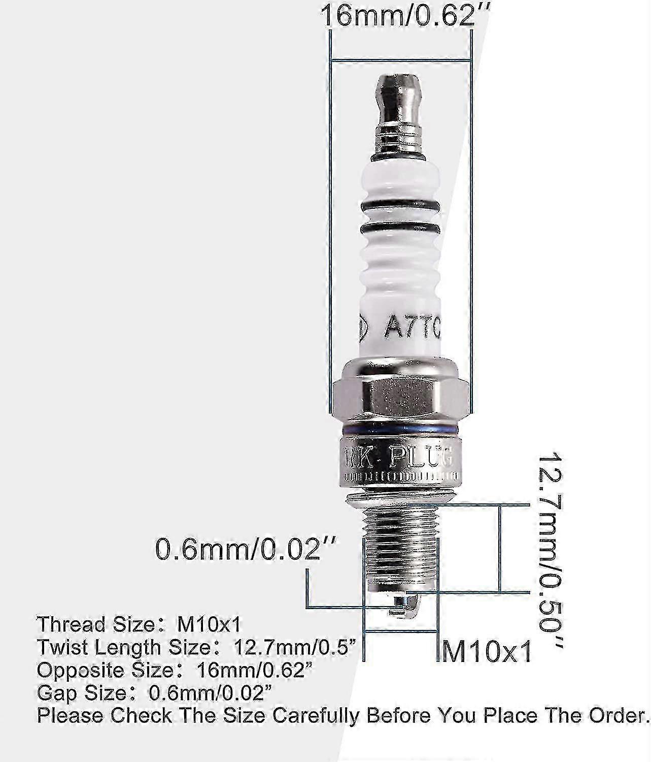 Spark Plug A7tc Replacement For Atv Motocross Go Kart Moped 50cc 70cc ...