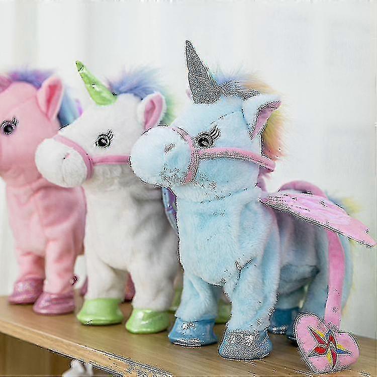 35cm Funny Electric Walking Unicorn Plush Toy Stuffed Animal Toys For ...