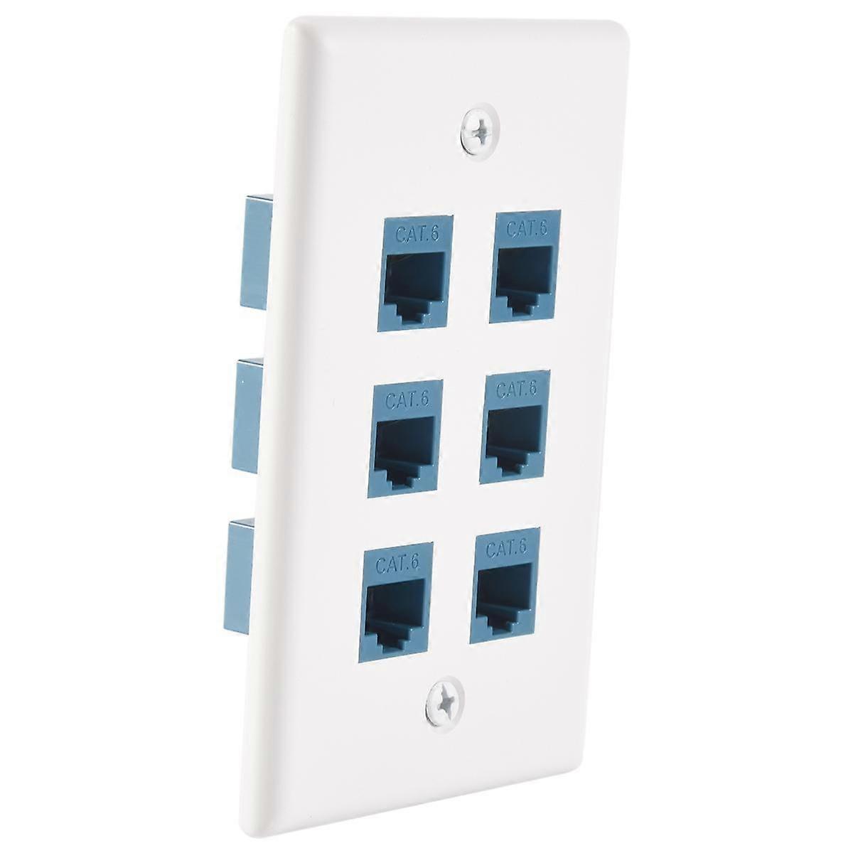 Cat 6 Ethernet Wall Plate 6 Port,Ethernet Wall Plate Female-Female ...