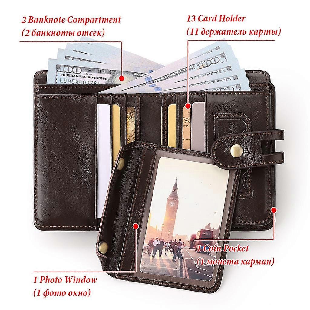 RFID Wallet Blocking Credit Bank Card Holder Zipper Coin Purse Travel ...