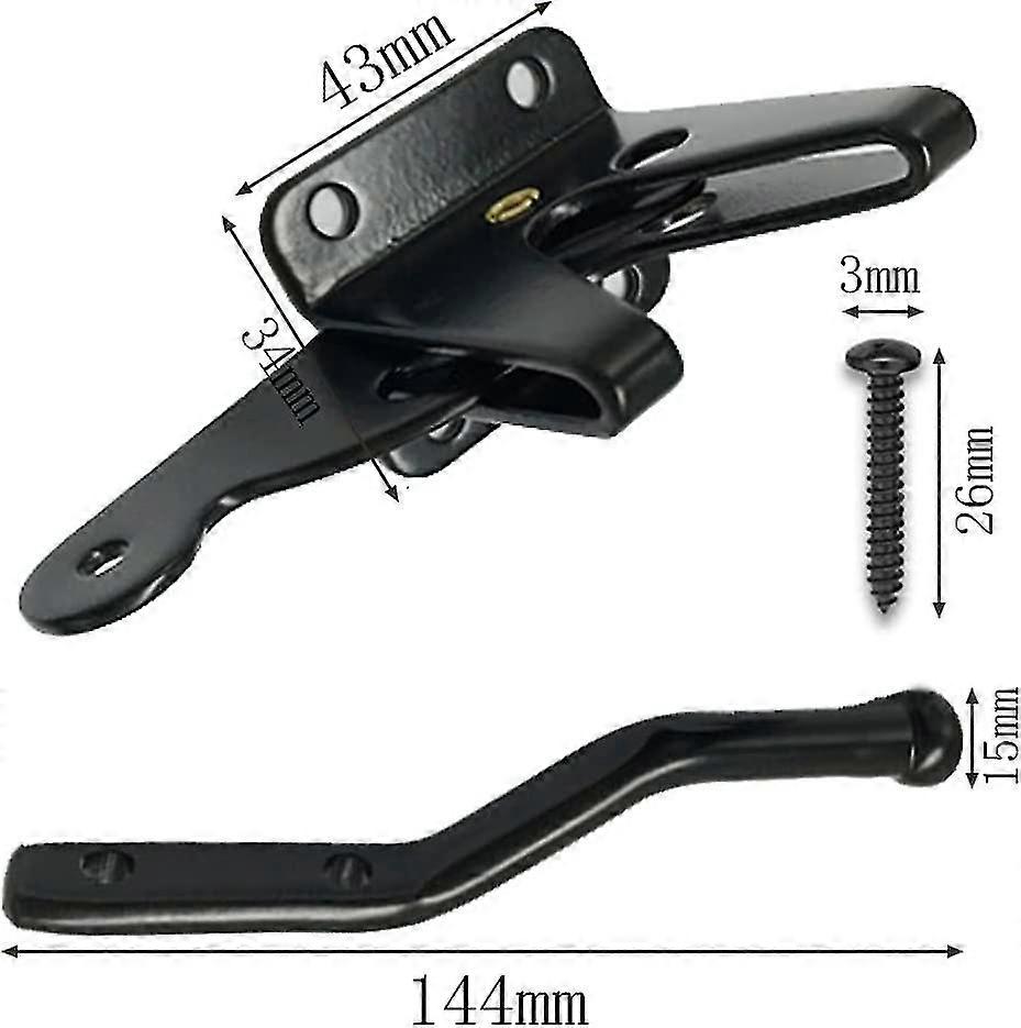 Piece Black Garden Gate Latch Garden Gate Lock Self-locking Bolt Lock ...
