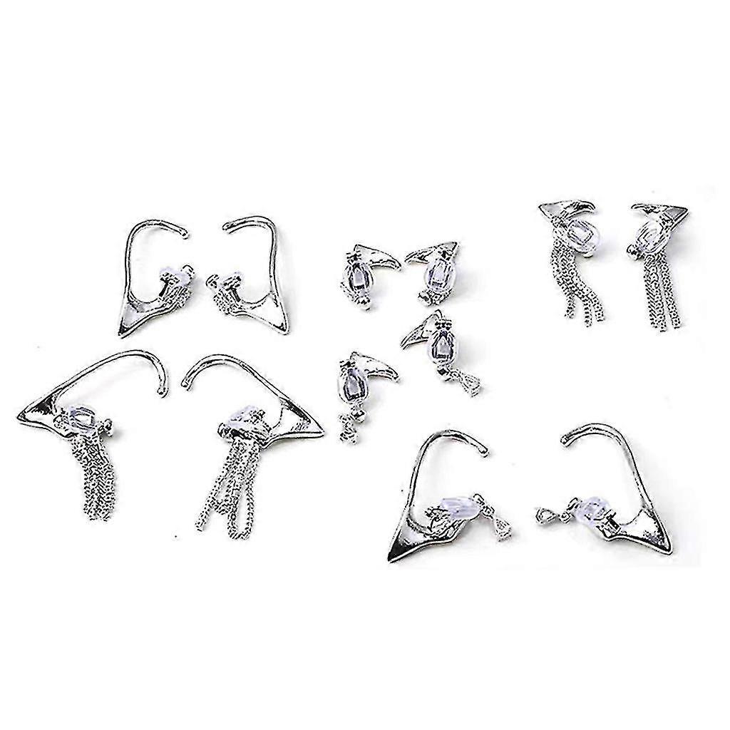 Punk Elf Ears Clip Earring Metal Ear Cuff Headdress Cosplay Party Dress ...