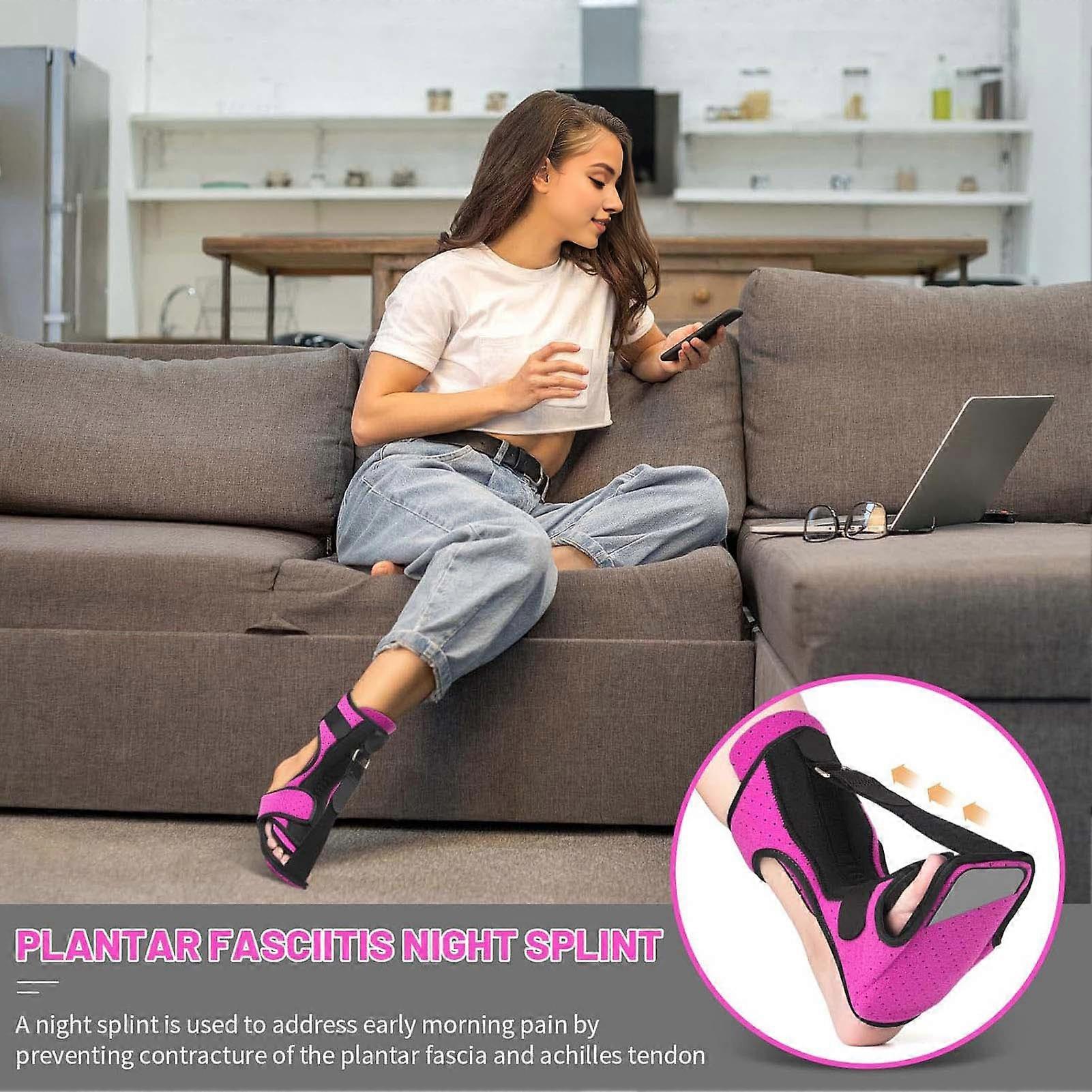 Plantar Fasciitis Night Splint with Foot Drop Corrector Memory Foam ...