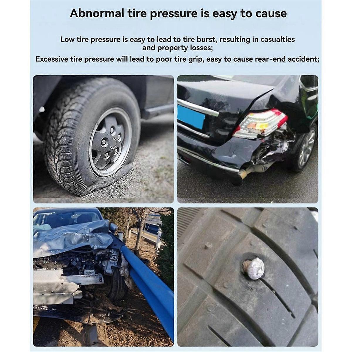 Car RV Truck TPMS 6 Wheels Sensor Solar Tire Pressure Monitoring System ...