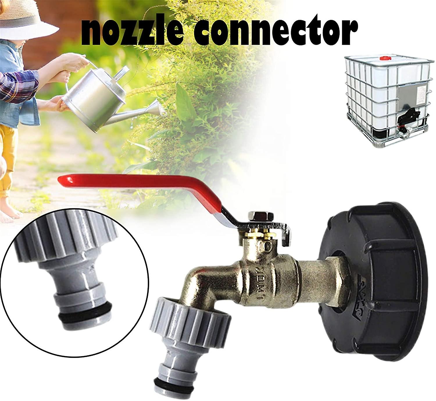 Tank Tap 1000l S60x6 Ibc Tap Connector With 1/2" Hose Connector, Drain ...