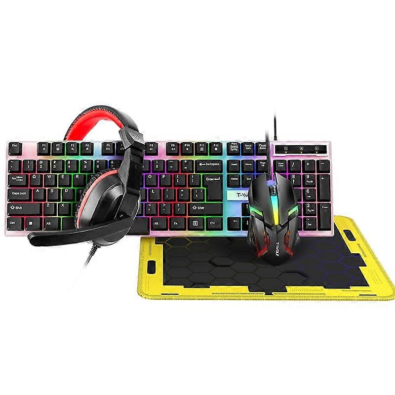 Type A T-WOLF TF240 Wired Headphone Backlight Keyboard Mouse Set with ...