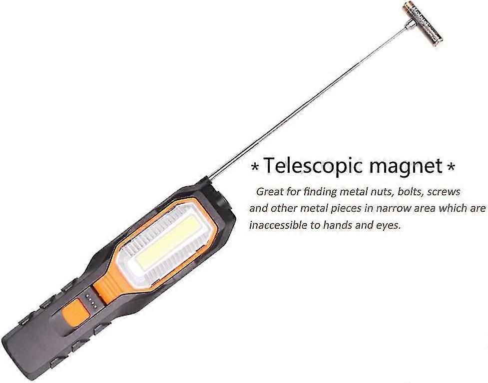 Led Work Light Usb Rechargeable Flashlight, Portable Workshop Light Rotating Cob Inspection ...