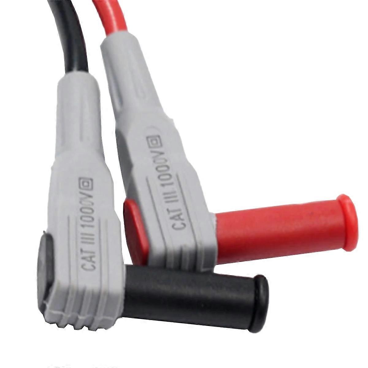 2Pcs Multimeter Test Cable Banana Plug 90 Degree to Straight Test ...